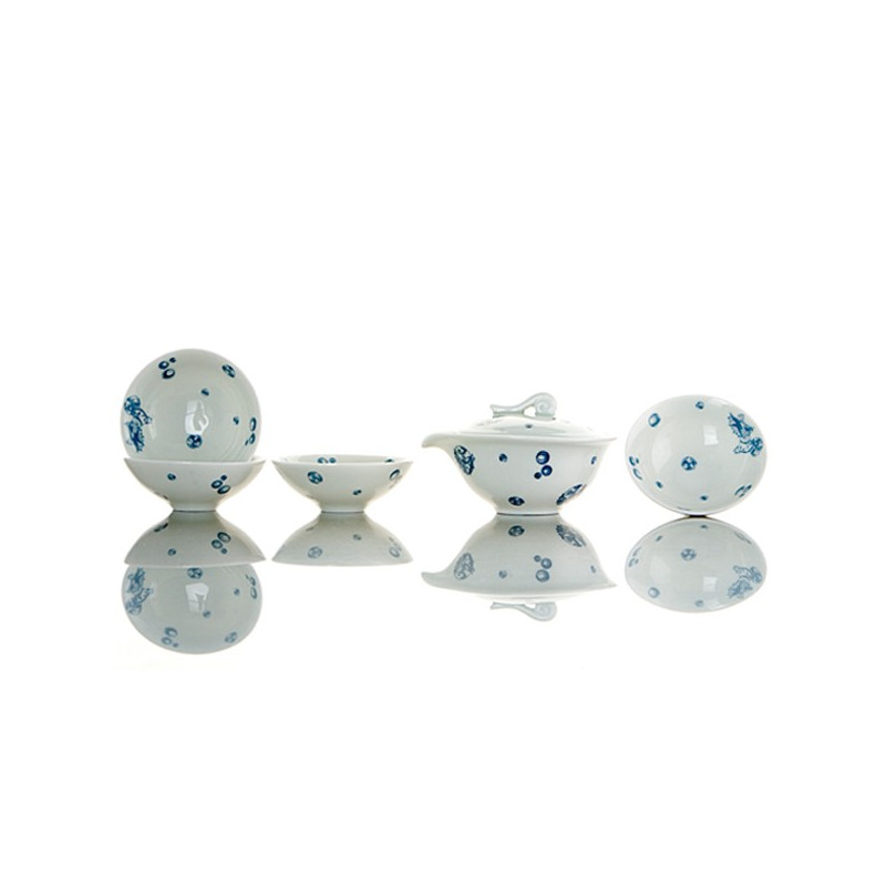 "Spheres"- 4 Teacups and a Teapot Set - Biotea